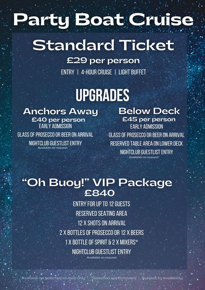 Riverboat Party Tickets | London Party Boats Ltd
